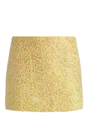 Alice + Olivia Ecenia Sequin-embellished Tweed Mini Skirt - Yellow