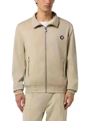 BILLIONAIRE Wool Zip-Up Tracksuit Jacket Neutrals
