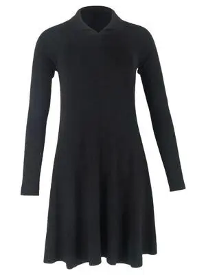 Khaite Knitted Collared Mini Dress - Black