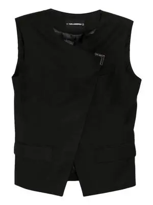 Karl Lagerfeld Logo-plaque Waistcoat - Black