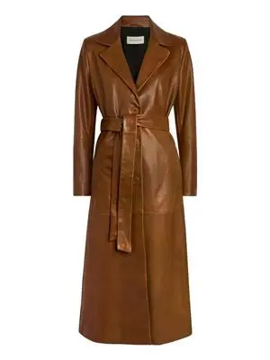 Nour Hammour Scarlett Belted Coat - Brown