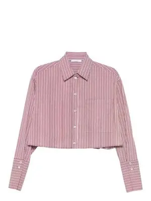 Patrizia Pepe Striped Cropped Shirt - Red