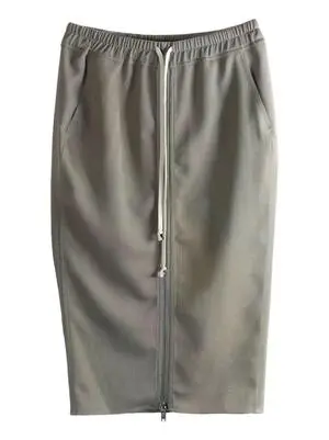 Rick Owens Zip Detail Midi Skirt - Grey