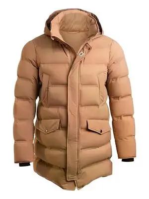 Kiton Hekla Pocket Padded Coat - Brown