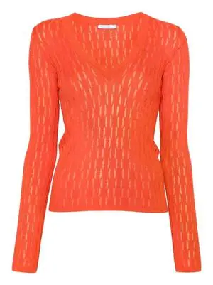Patrizia Pepe V-neck Long-sleeve Sweater - Orange