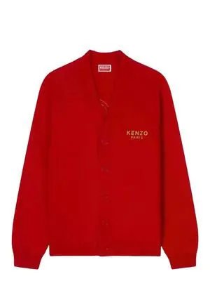 Kenzo Boke Flower Embroidered Cardigan - Red