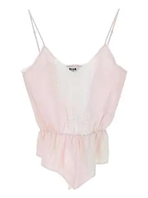 MSGM Lace Camisole Top - Pink