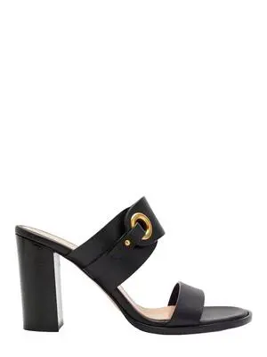 GIANVITO ROSSI Block-heel Leather Sandals - Black