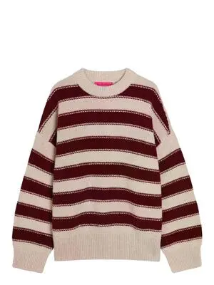 THE ELDER STATESMAN Striped Crewneck Sweater - Neutrals