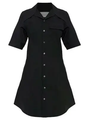 Ami Button Short-sleeve Dress - Black