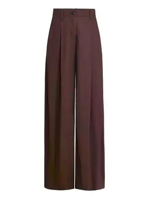 Brunello Cucinelli Poplin Wide Palazzo Pants - Brown