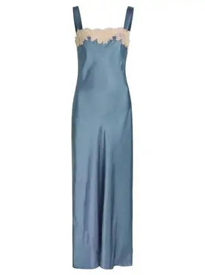 Rixo Rosamarie Lace Strap Midi Dress - Blue