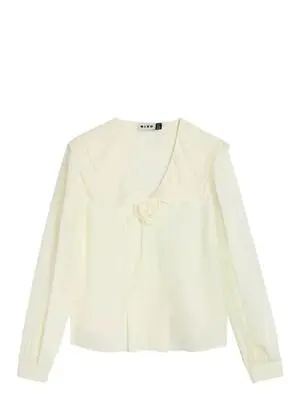 Rixo Emelin Flower-appliqué Blouse - Neutrals