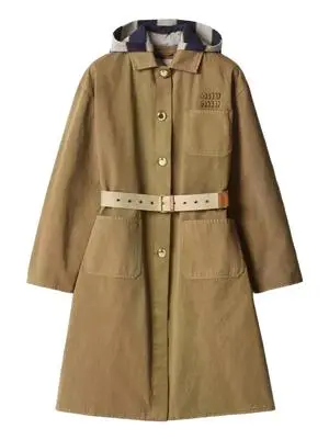 Miu Miu Patch-pocket Embroidered Coat - Brown