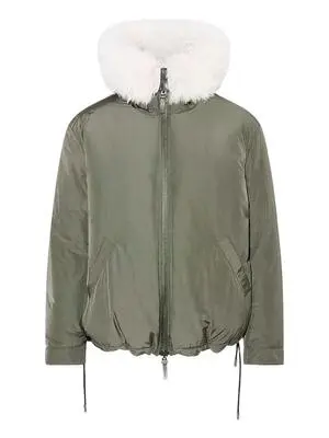 YVES SALOMON Fur-hooded Jacket - Green
