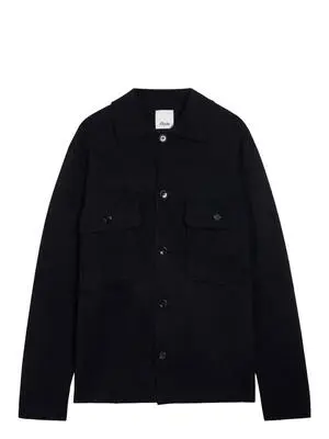 ALLUDE Chest-pocket Buttoned Overshirt - Black