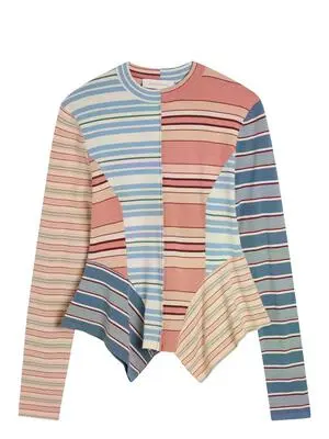 Zimmermann Striped Panelled Top - Neutrals