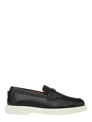 Versace Medusa Plaque Round Toe Loafers - Black