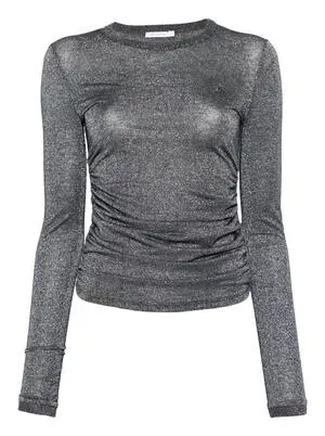 Patrizia Pepe Long-sleeve Draping Top - Grey