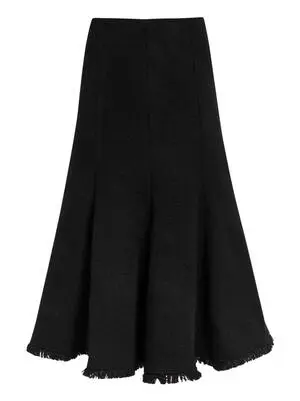 Gabriela Hearst Fringed A-line Midi Skirt - Black