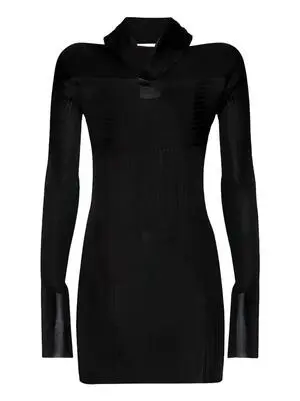 FERRAGAMO Long Sleeve Mock Neck Top - Black