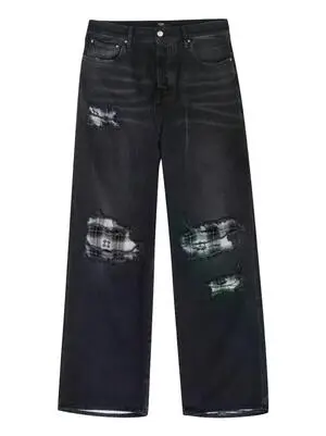 Amiri Funnel Repair Distressed Relaxed Jeans - Black