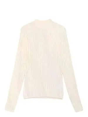Patrizia Pepe Long-sleeve Jacquard Knit Sweater - Neutrals