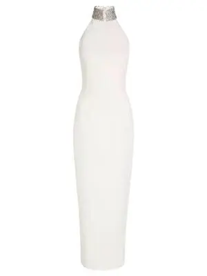 The Arrivals Hemingway Halter Embellished Maxi Dress - White