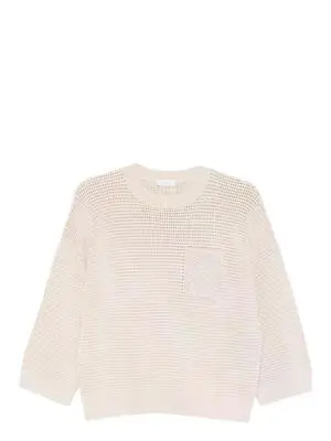 Peserico Square-detail Sweater - Neutrals