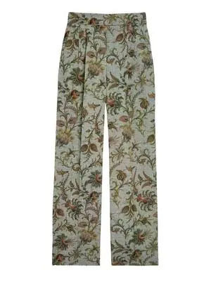Etro Floral-print Trousers - Grey