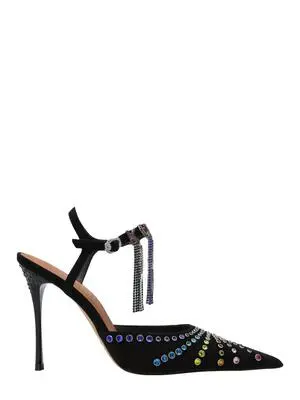 Kurt Geiger Crystal Embellished Suede Heeled Pumps - Black