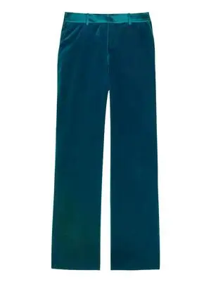 Rabanne Straight-leg Velvet Trousers - Blue