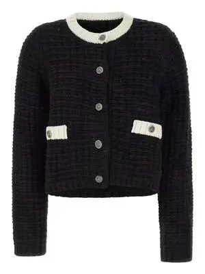 Liu Jo Trimmed Buttoned Cardigan - Black