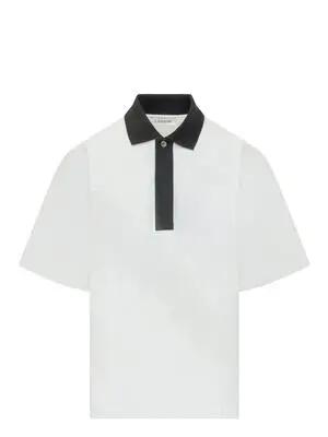 LANVIN Buttoned Cotton Polo Shirt - White