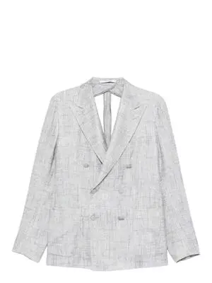 Tagliatore Double-breasted Patterned Jacket - Grey