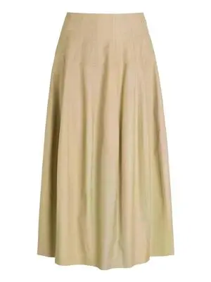 HEIRLOME Estafenia Paneled A-line Midi Skirt - Neutrals