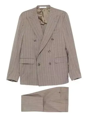 Tagliatore Striped Suit - Neutrals