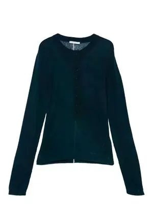 Patrizia Pepe Ribbed Button Cardigan - Blue