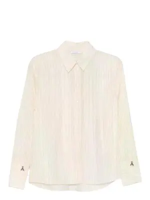 Patrizia Pepe Striped Studded Shirt - Neutrals