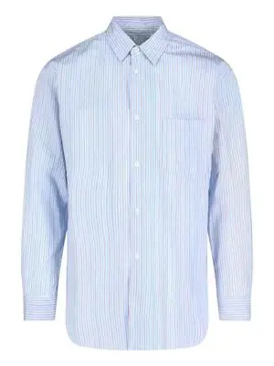 Comme Des Garçons Striped Pocket Shirt - Blue