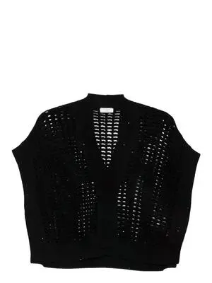 Peserico V-neck Knit Vest - Black