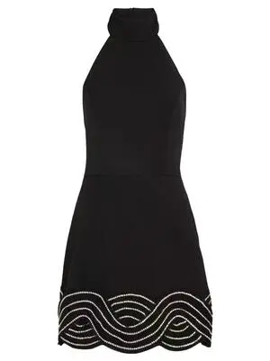 Rebecca Vallance Bellatrix Embellished Halterneck Dress - Black