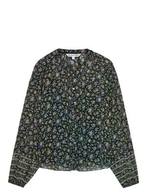 Veronica Beard Lollie Floral Print Blouse - Black