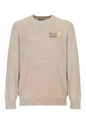 MC2 SAINT BARTH Crew-neck Sweater With Embroidery - Neutrals