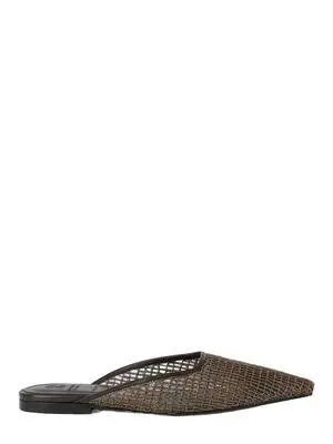 Brunello Cucinelli Precious Net Embroidery Mules - Brown