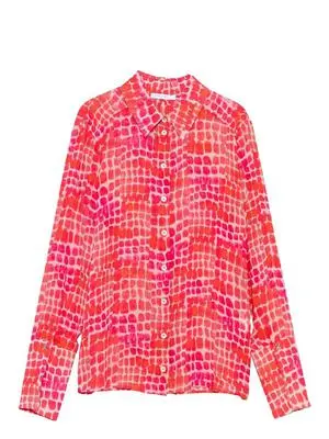 Patrizia Pepe Print-detail Long-sleeve Shirt - Red