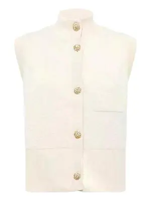BLUGIRL Button-embellished Knit Vest - Neutrals