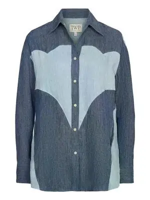 TWP Austin Panelled Shirt - Blue