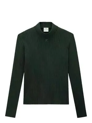 COURREGES Re-edition Rib-knit Mock-neck Sweater - Green