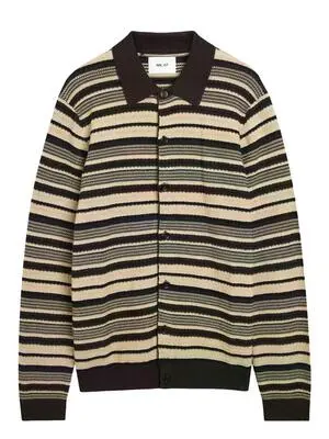 Nn07 Nolan Striped Button-up Cardigan - Neutrals
